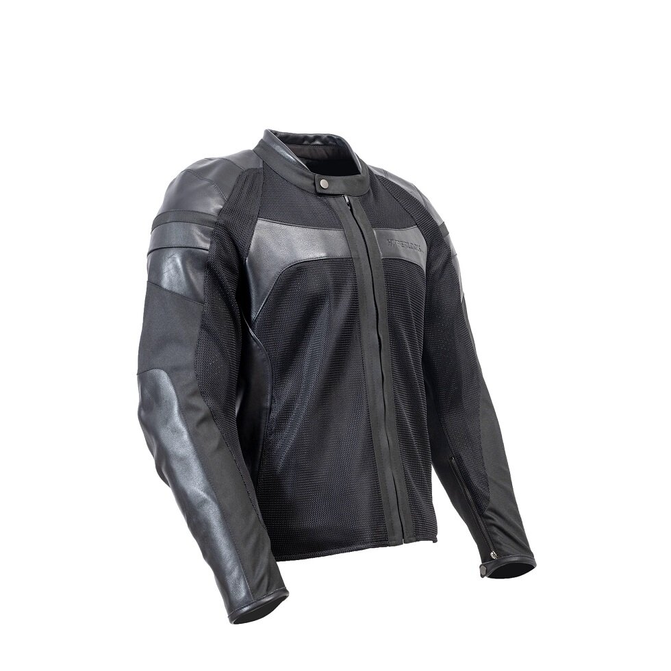 Мотокуртка Hyperlook Monza кожа Black. XXL. Черный