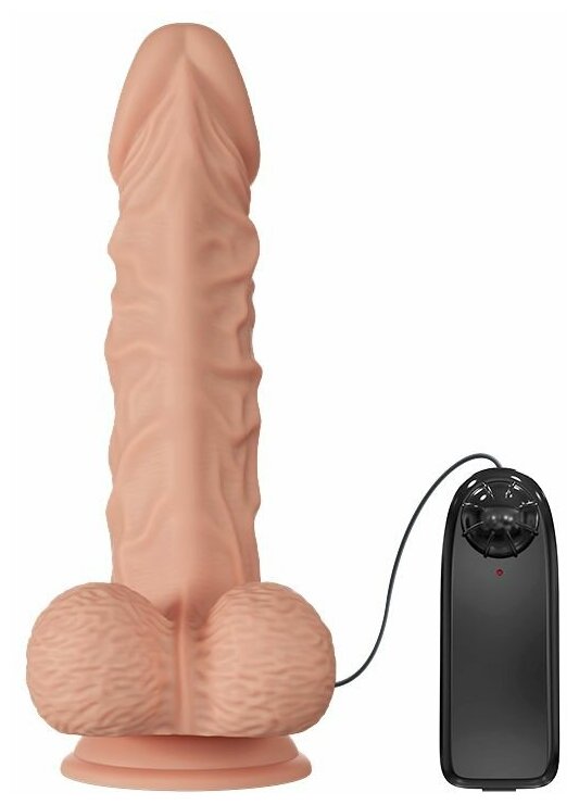 Телесный вибратор-реалистик Buraq на присоске - 24 см, Baile, термопластичная резина (TPR), телесный