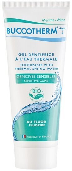 Зубная гель-паста Buccotherm для чувствительных десен со фтором с термальной водой, 75 мл