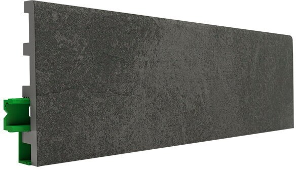 Плинтус напольный из кварцвинила 10шт. ударопрочный, влагостойкий, экологичный 16х81х2000 мм Бетон антрацит темный