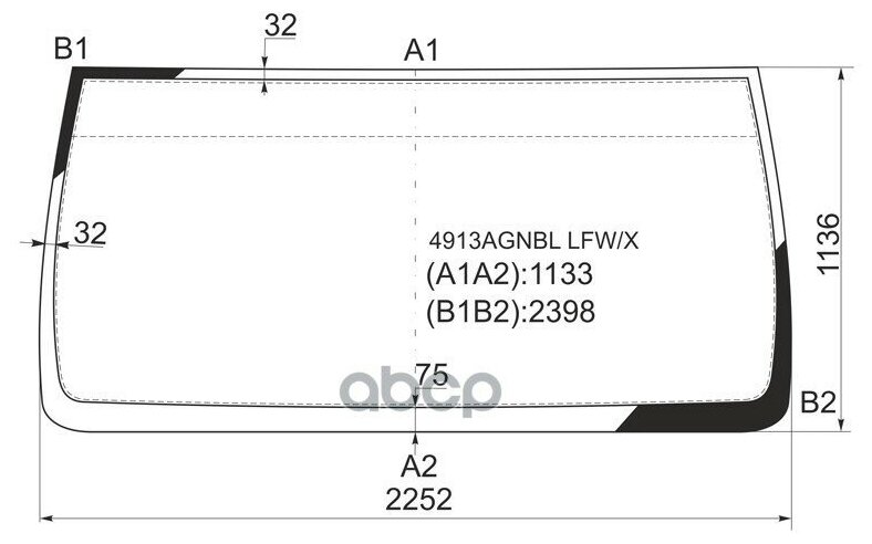 Стекло лобовое Man Tga-Series 00-07 / Tgx-Series 07- XYG арт. 4913AGNBL LFW/X