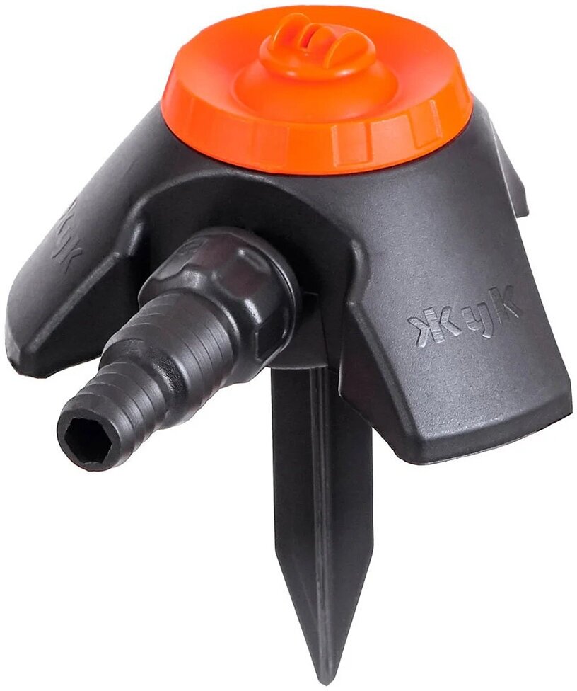 Насадка дождевальная на опоре "Жук", 1/2"-3/4", цвет: черный/оранжевый