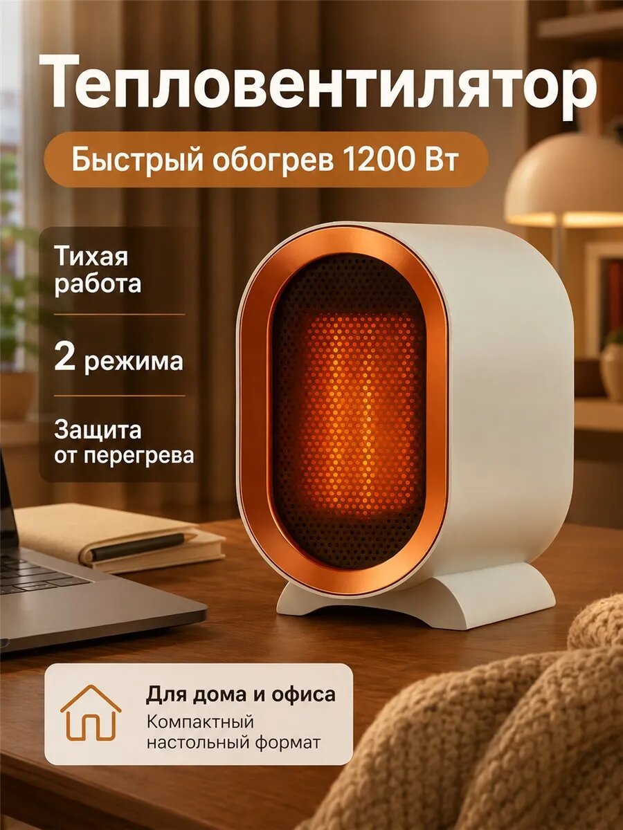 Обогреватель для дома тепловентилятор 1200w 20㎡