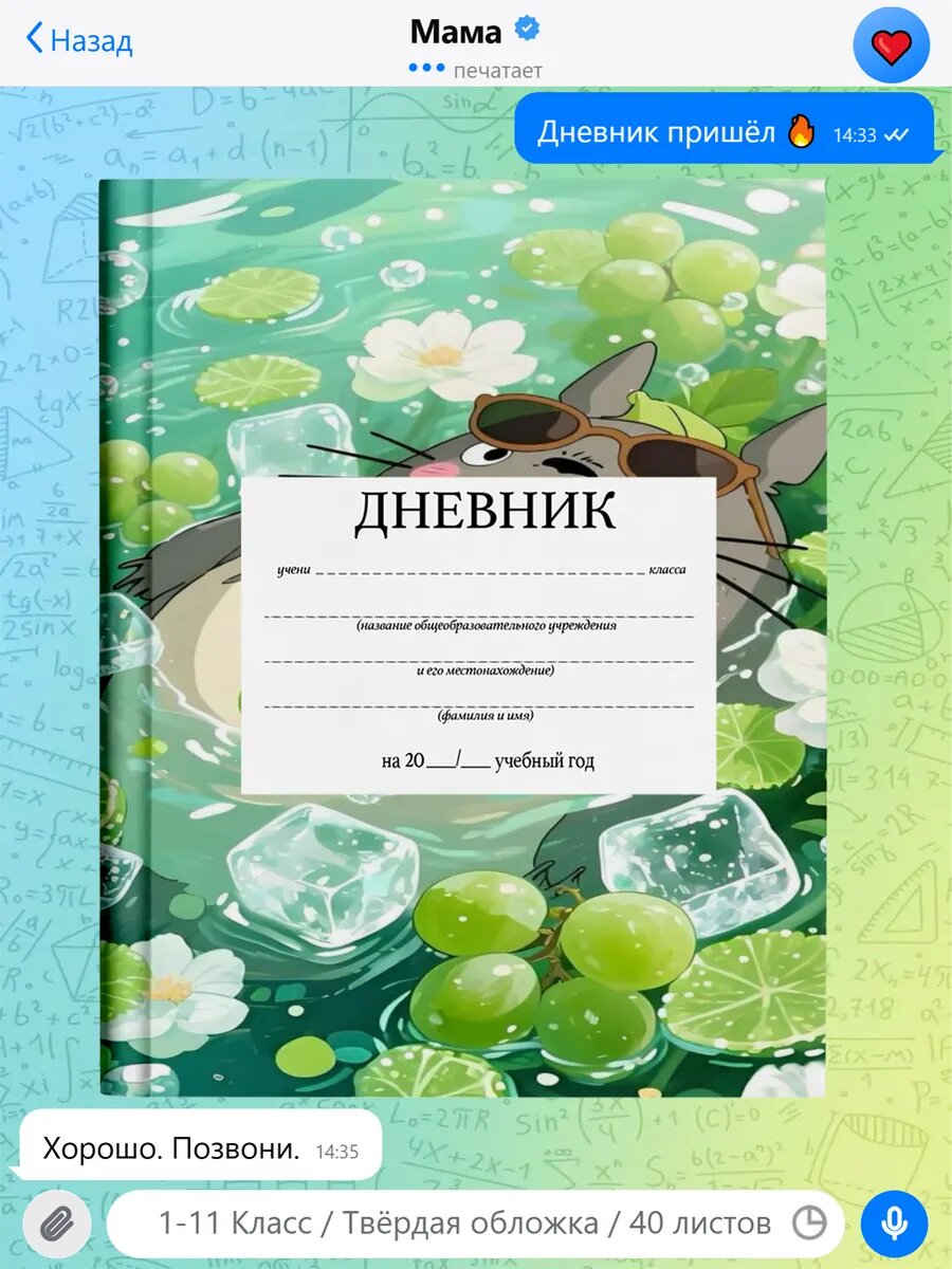 Школьный дневник с принтом Роблокс