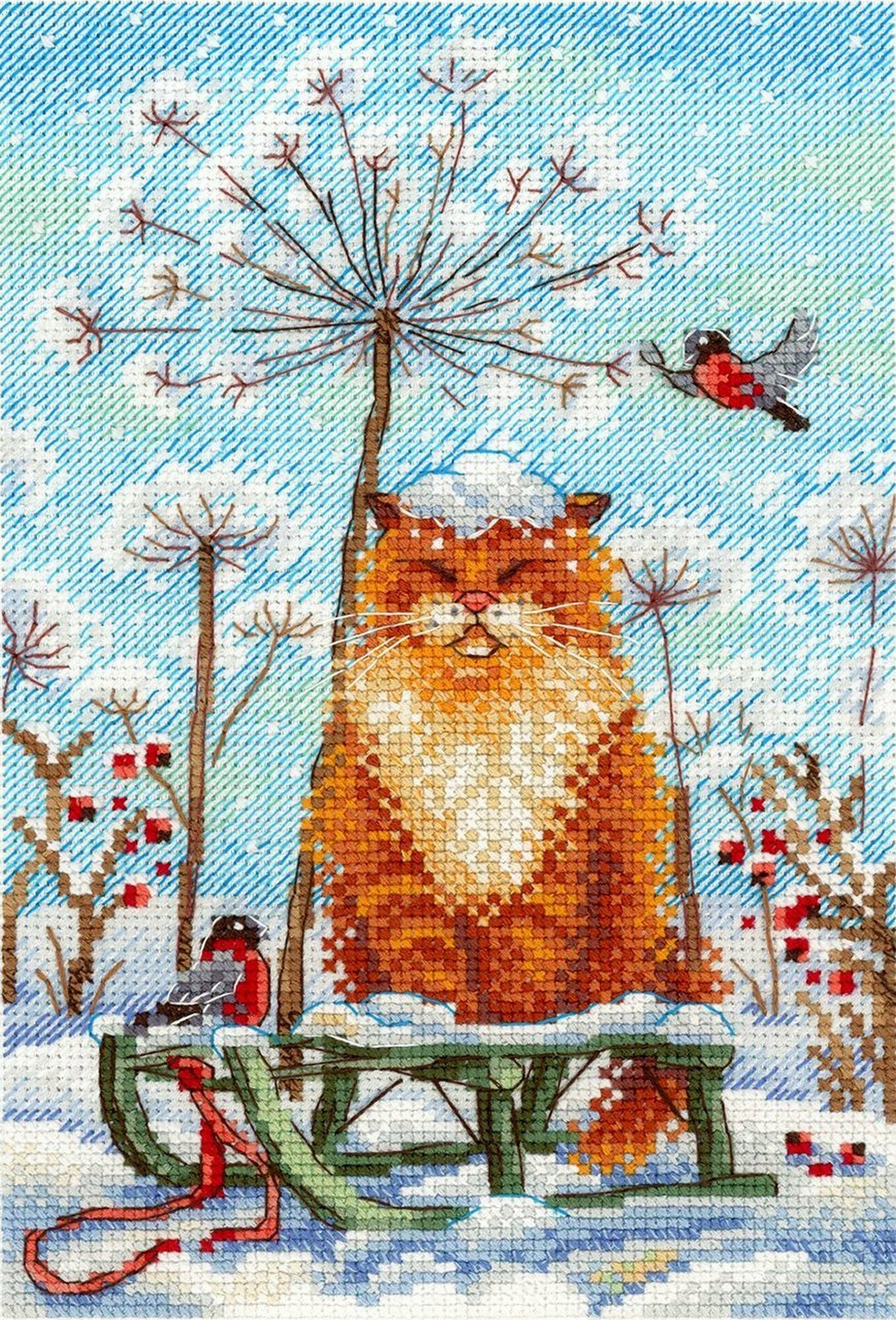 Вышивка Снежная шапка 22x15 см.