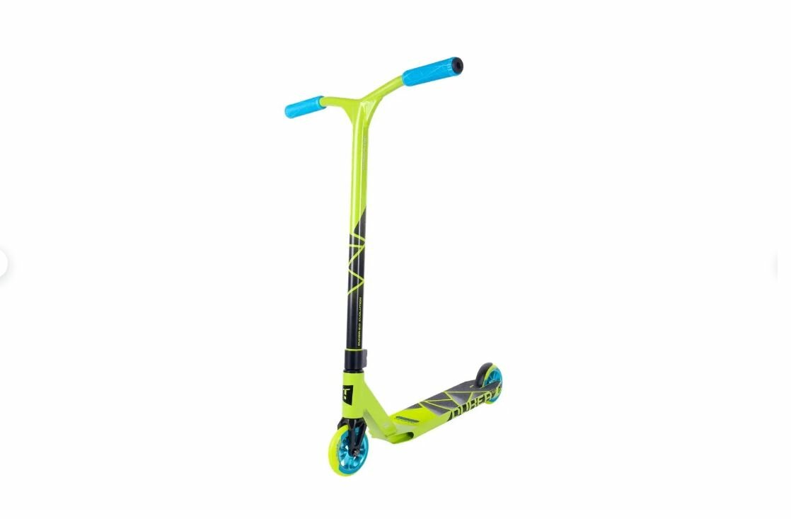 Самокат трюковой Duker 2.0 (neon green) 1/4, Tech Team, для тренировок в скейт-парке и выполнения трюков