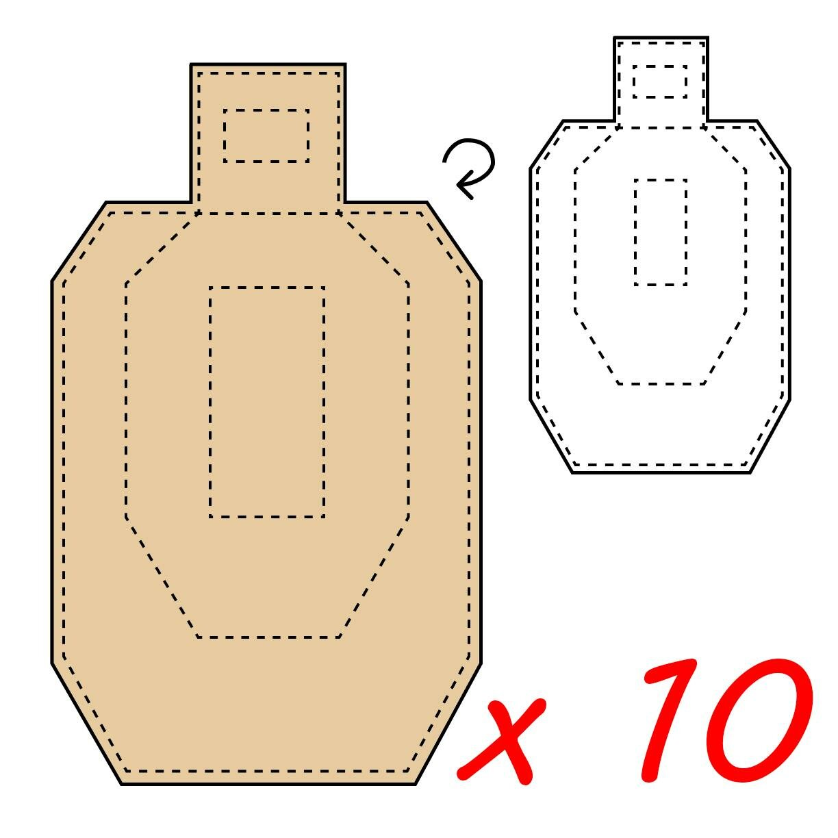Мишень IPSC метрическая (с белой стороной) 760*460 мм, 10 шт