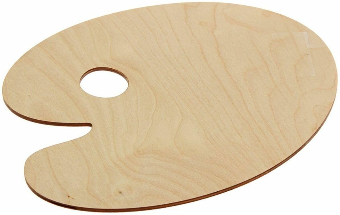 Палитра художественная для рисования, овальная деревянная доска для смешивания красок (гуаши, акрила и масла), размер 23 х 30 см