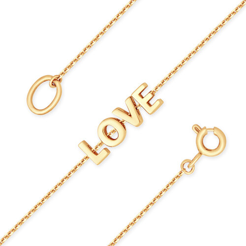 Браслет-нить, красное золото, 585 проба