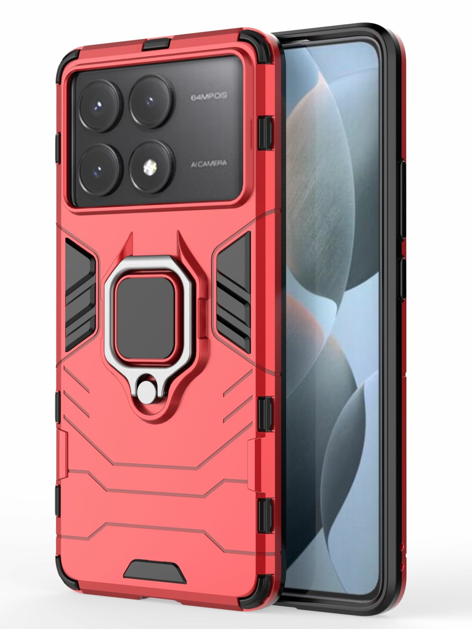 Чехол противоударный для Xiaomi Poco X6 Pro 5G / Поко Х6 Про 5G (Красный)