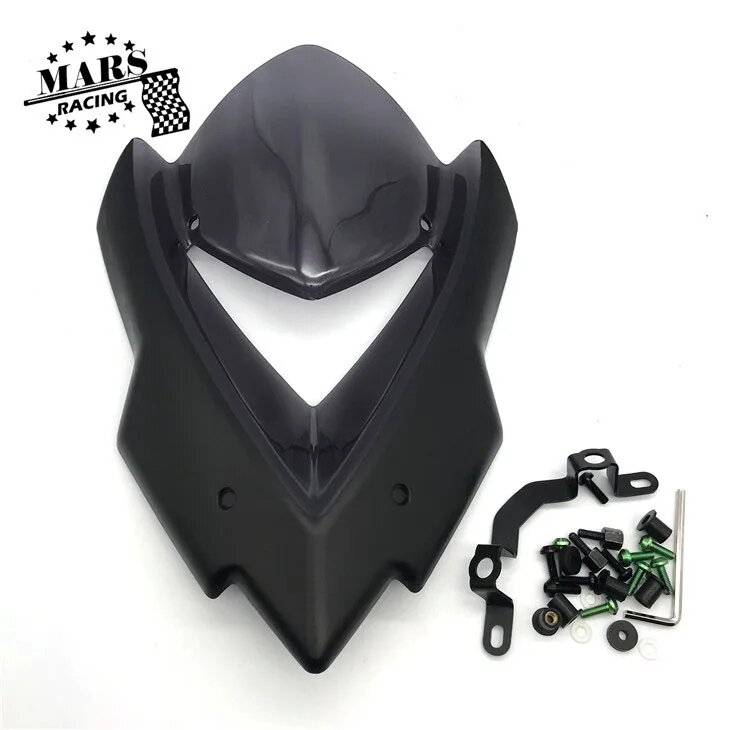 Ветровое стекло Kawasaki Z1000 2014-2020, черное, темно-серое