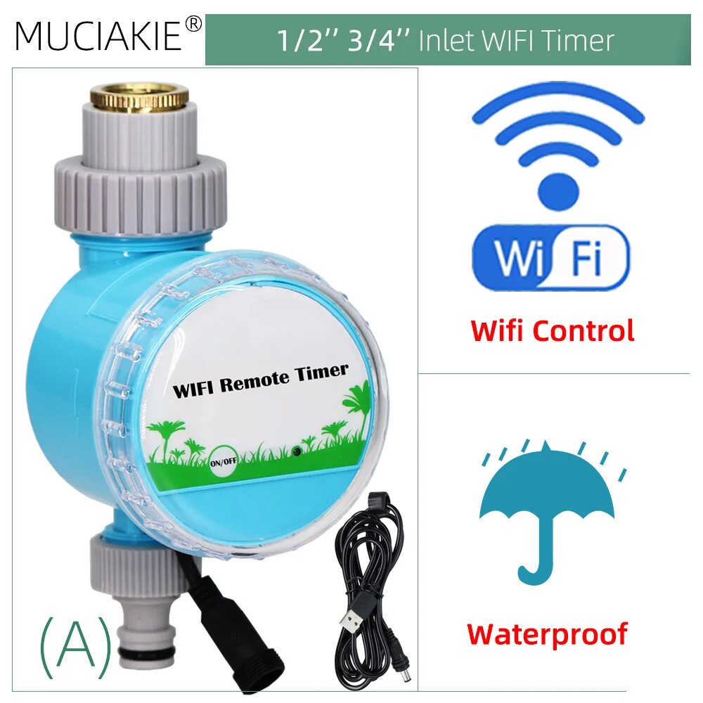 RBCFHI Таймер для полива с Wi-Fi Бирюзовый, A