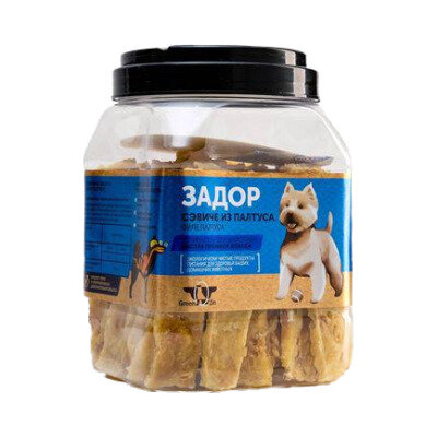 Лакомство для собак Задор, Сэвиче из Палтуса для мелких пород, 750 грамм, 1 банка