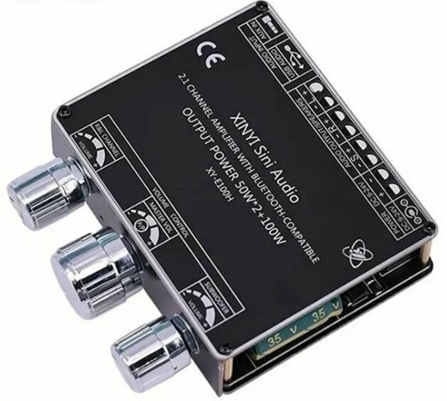 XY-E100H 2.1 - канальный модуль платы усилителя звука Bluetooth TPA3116, многофункциональный модуль сабвуфера 50Wx2+100W