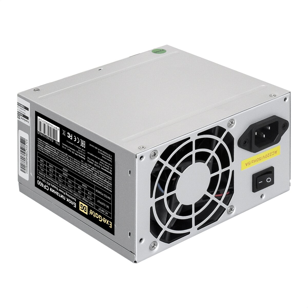 Блок питания ExeGate 400W CP400 EX165131RUS-S мощность 400Вт, 1вентилятор 80 мм