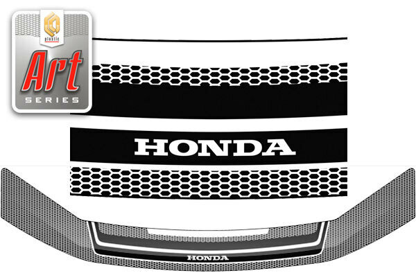 Дефлектор капота для Honda StepWagon 2009-2015 Серия Art черная