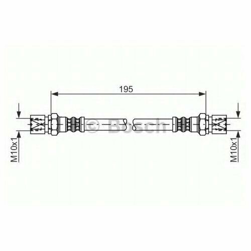 Шланг тормозной Bosch 1 987 476 030 для Chevrolet Classic (2002-н. в.), Chevrolet COMBO (2001-н. в.), Chevrolet Corsa (1994-2010)