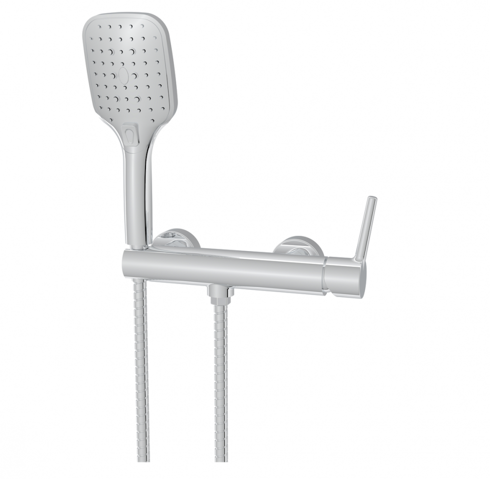 Смеситель для душа из латуни без излива с шлангом и лейкой Vieir V103561 хром