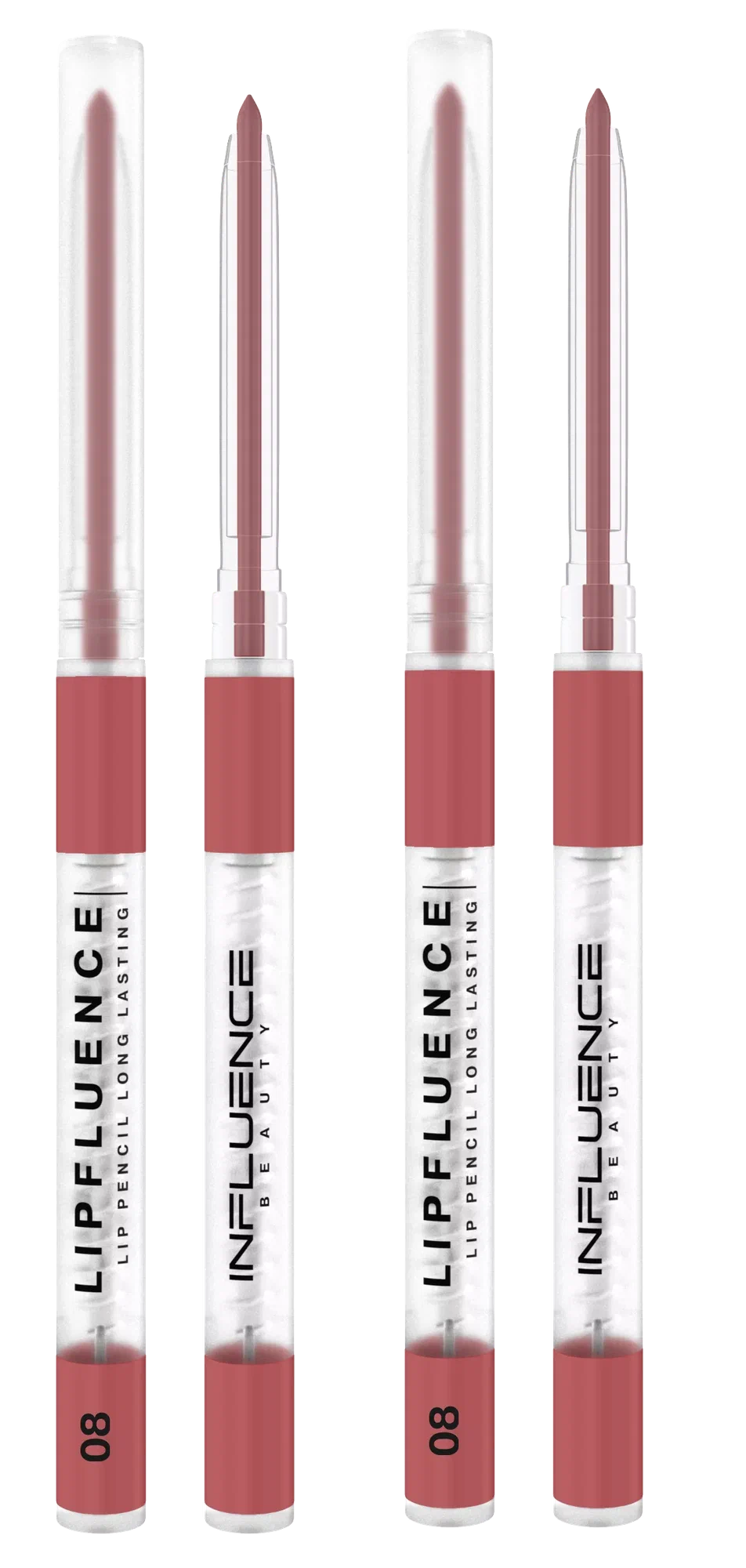 Карандаш для губ автоматический гелевый стойкий Influence Beauty Lipfluence т.08 2 шт