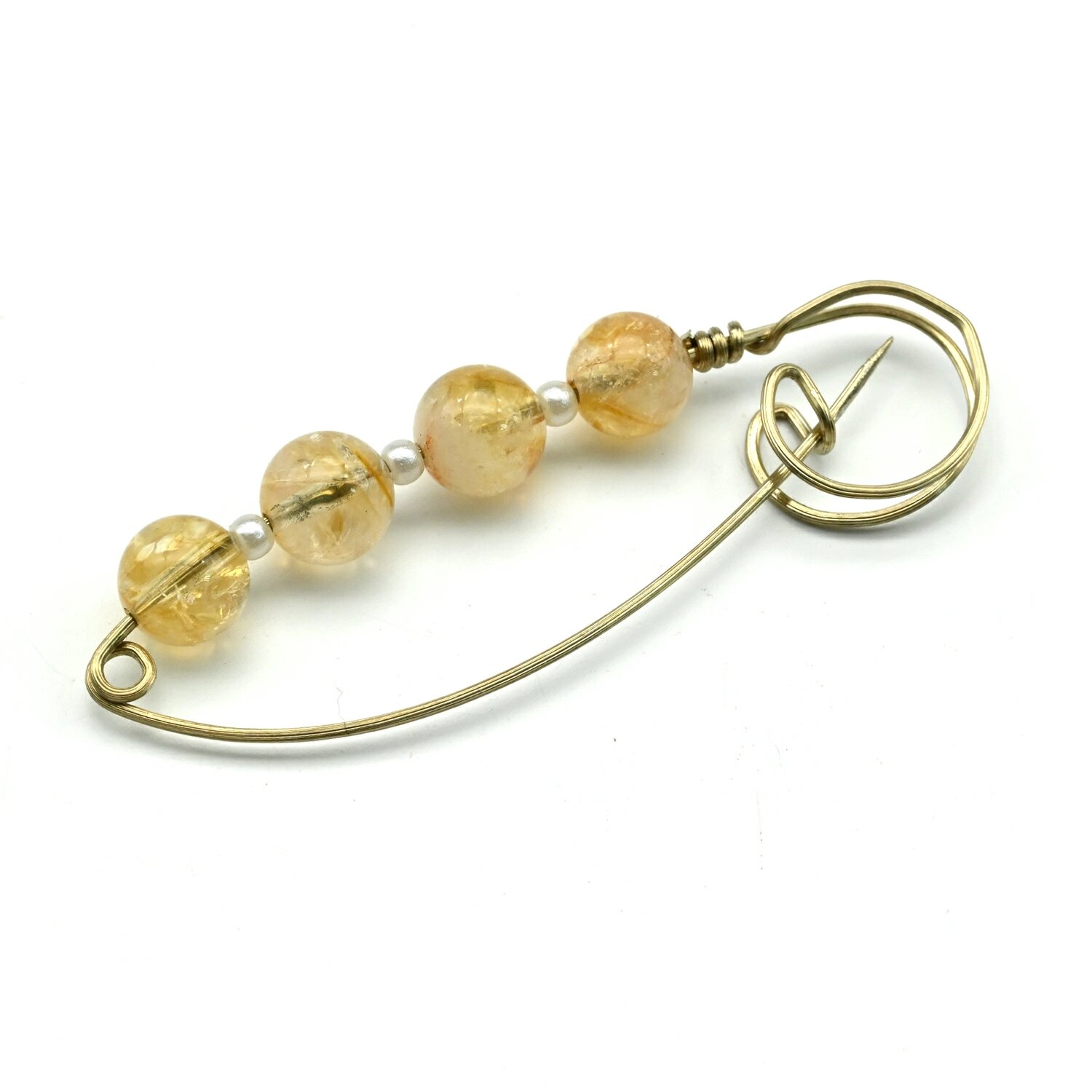 Брошь, цитрин