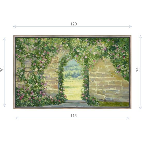 Картина Декор Депо Ксении Черномор Цветочная арка Матовый холст в раме 75х120 см
