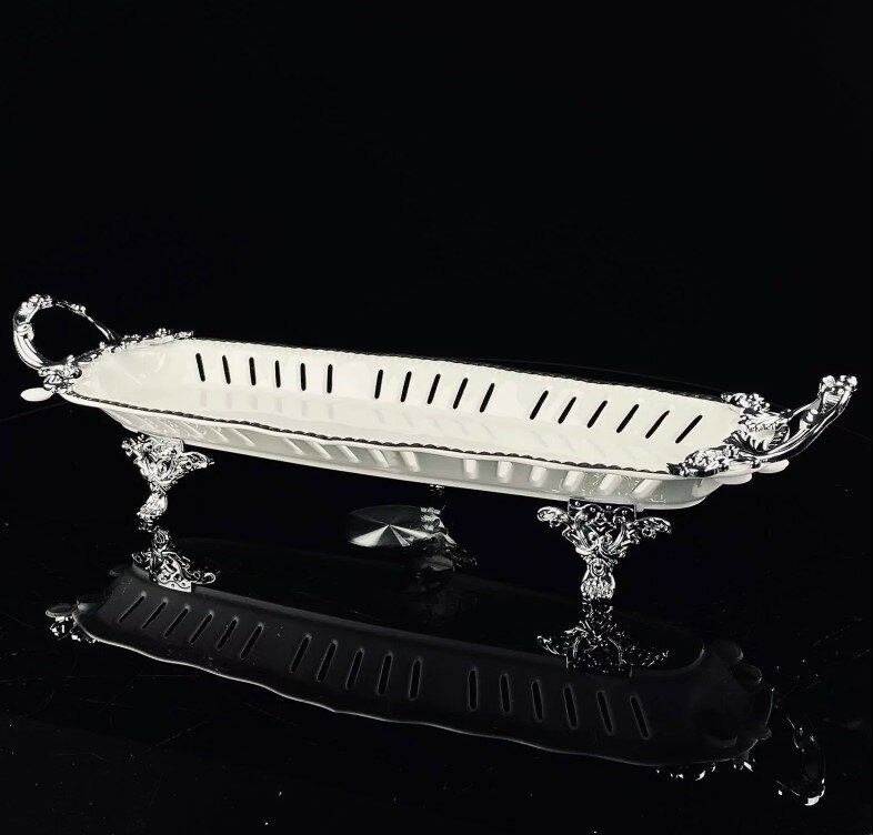 Блюдо 33см на ножках с ручками ATLANTIS Фарфор 205-912 118-205-912