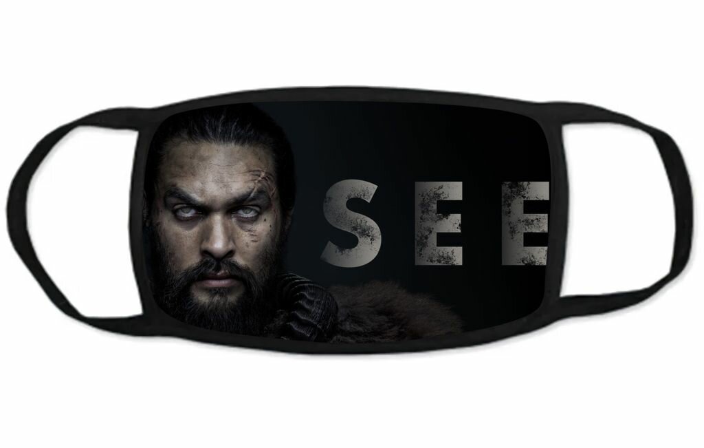 Маска защитная тканевая на лицо Видеть, See №2, Детская - 18 на 10 см