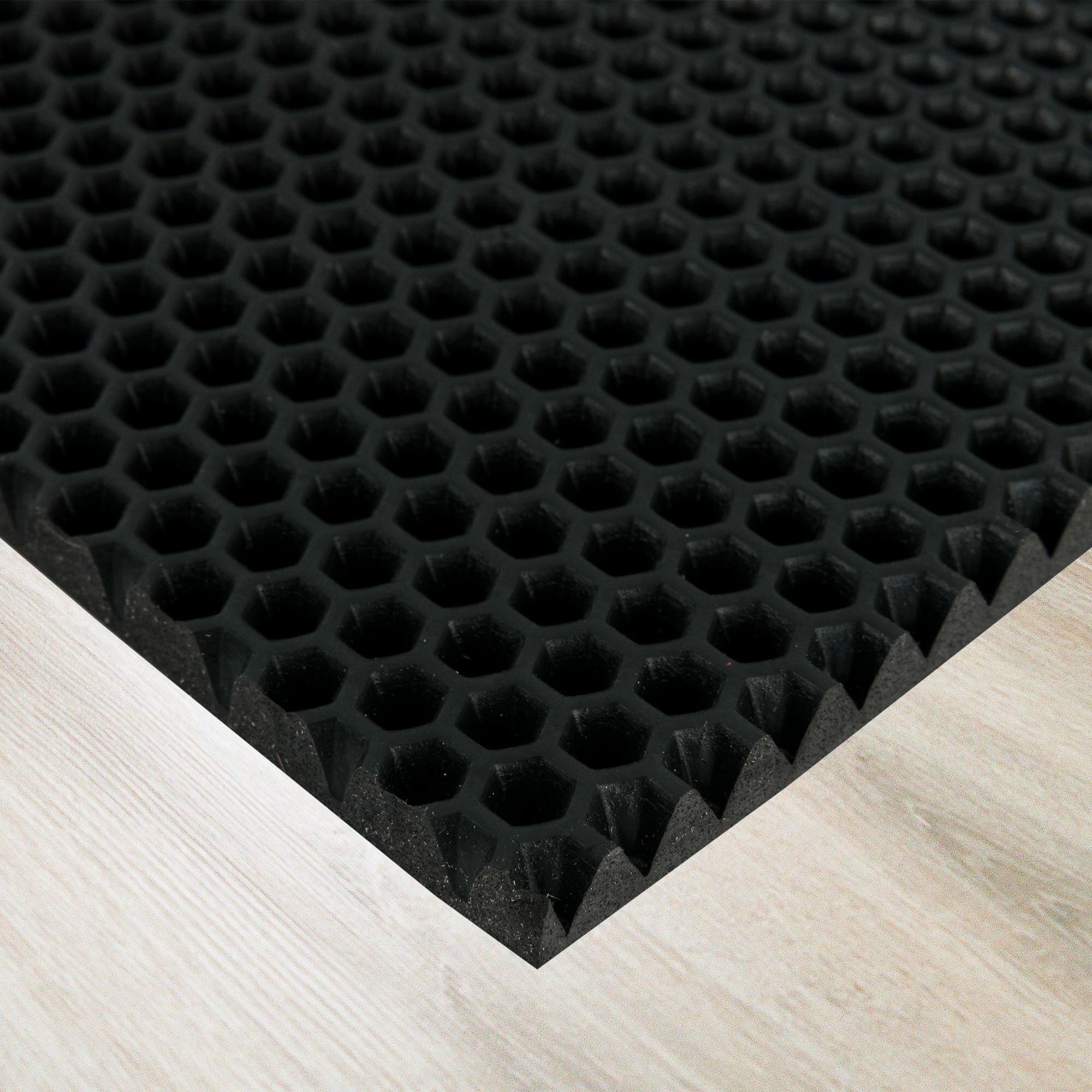 Коврик придверный для улицы SunStep в прихожую и коридор Eva 60х80 см, черный