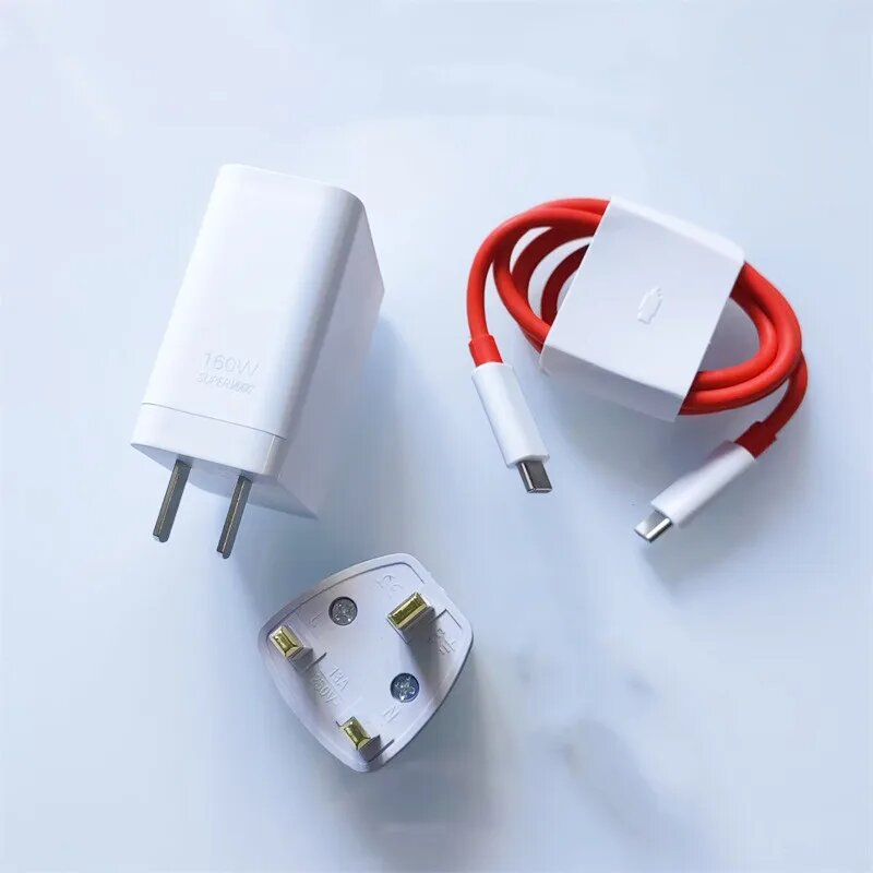 USB-зарядное устройство OnePlus, 160 Вт, SuperVOOC, адаптер питания для быстрой UK Charger Add Cable