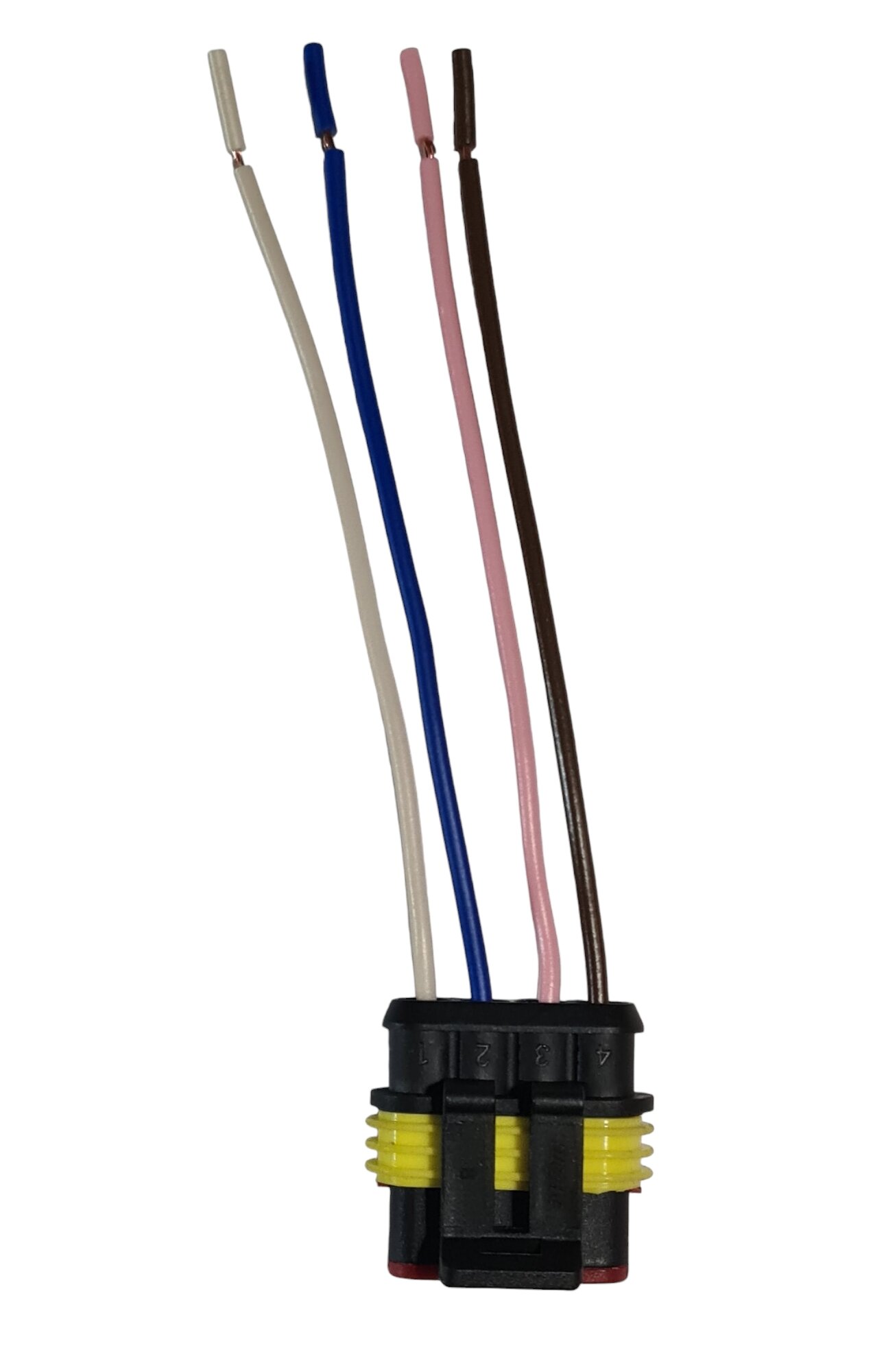 Колодка соединительная 4 контактная 1,5мм гнездо, герметичная IP66/67 (в сборе с проводом 0,50мм кв.) арт.7041-20СБ