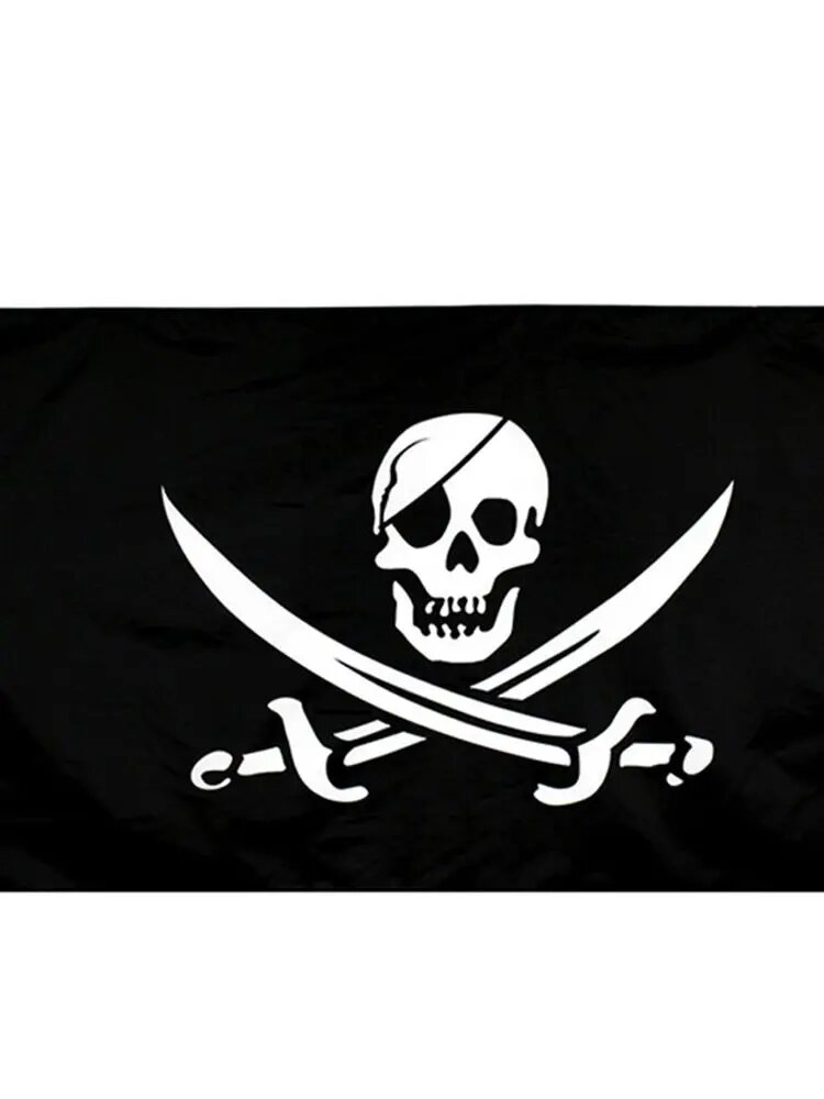 Пиратский флаг Candiway 90x60 см синий И белый полостя