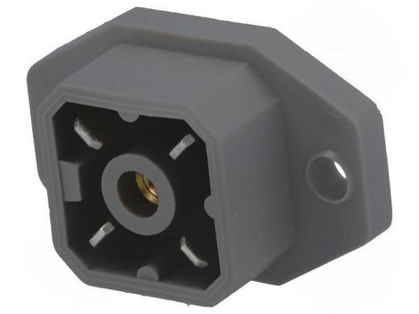 Гнездо Hirschmann G4A5M "Папа" 4-контактный разъем, монтаж на панель, черный, 1 шт
