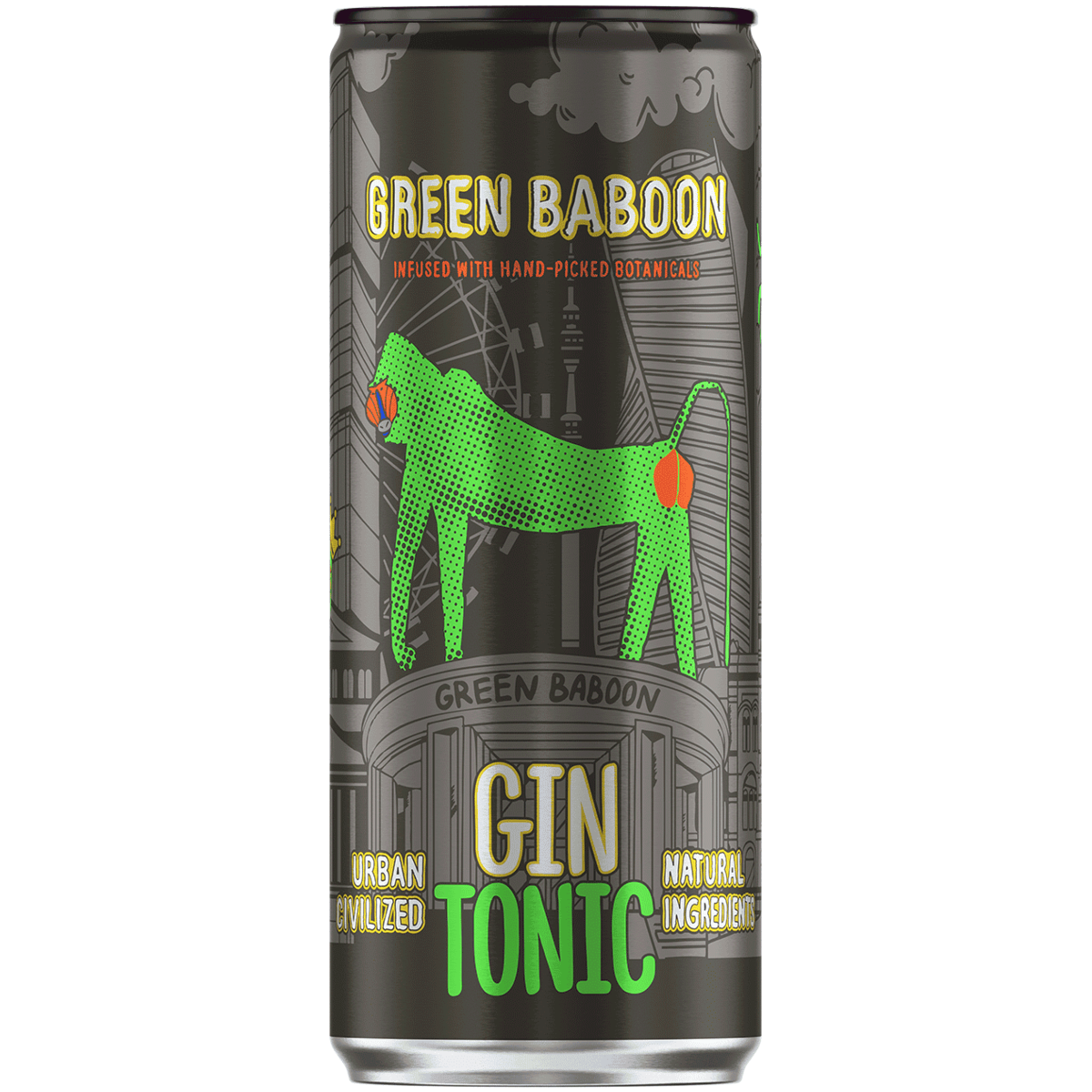 Коктейль "Green Baboon" джин-тоник, 0,33 л, 6,9% крепость, Россия