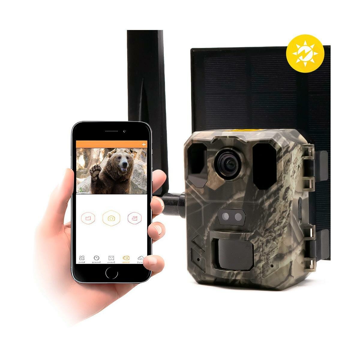 Миниатюрная уличная 2K/4G фотоловушка Filin Мини LTE-Pro-900 (Оригинал) с солнечной батареей, невидимой ночной ИК подсветкой, запись на SD-карту до 25