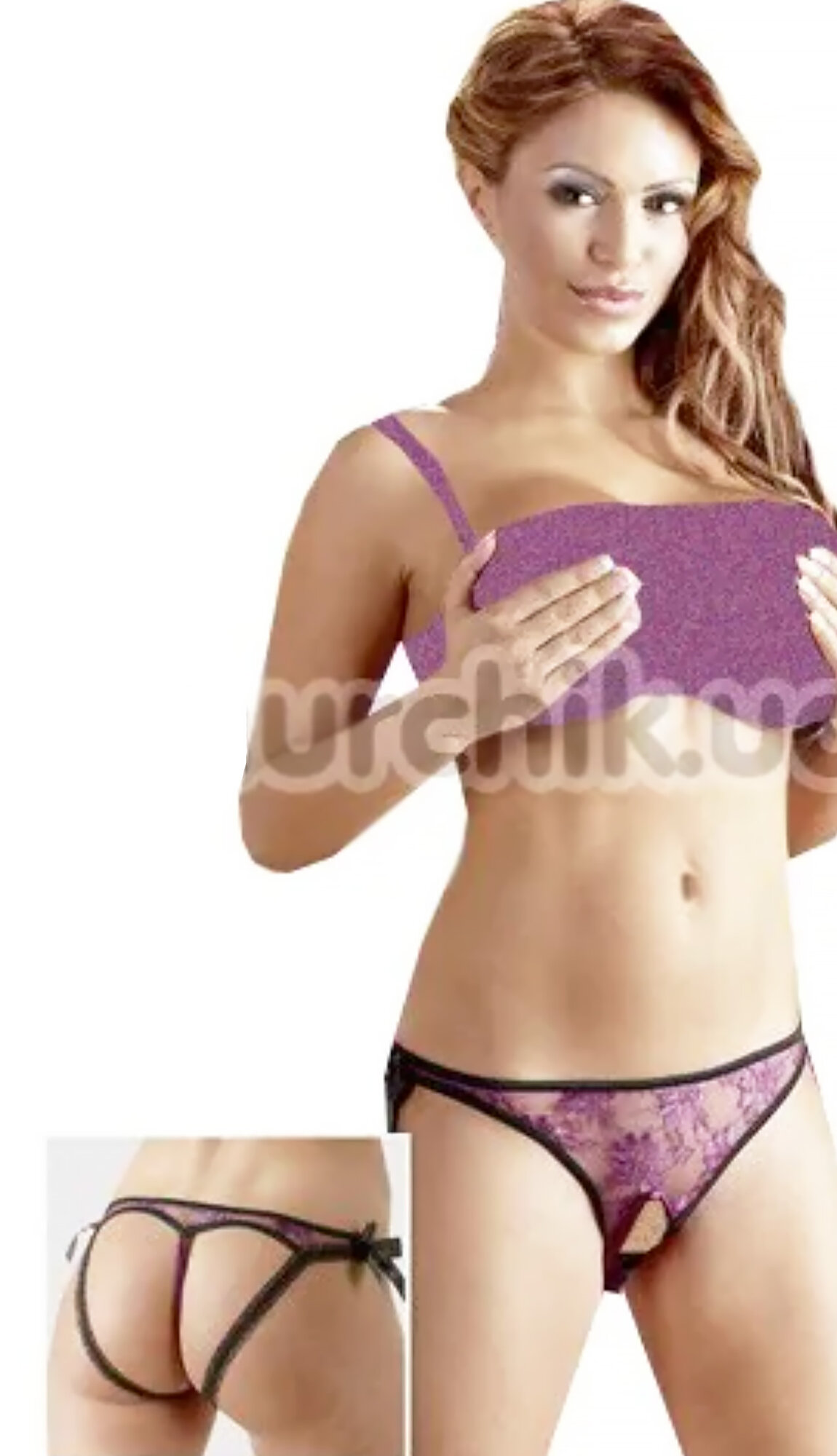 Трусики Lace Jock от COttelli Collection с доступом, фиолетовый ML