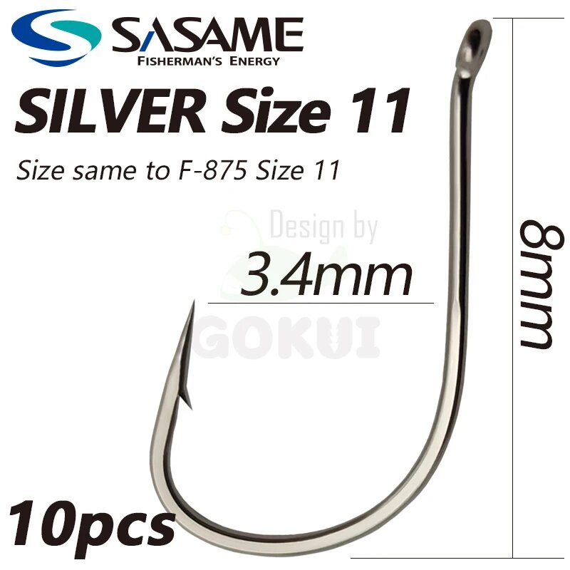 SASAME WORMER Микрокрючок для рыбалки из высокоуглеродистой стали Size 11 10pcs