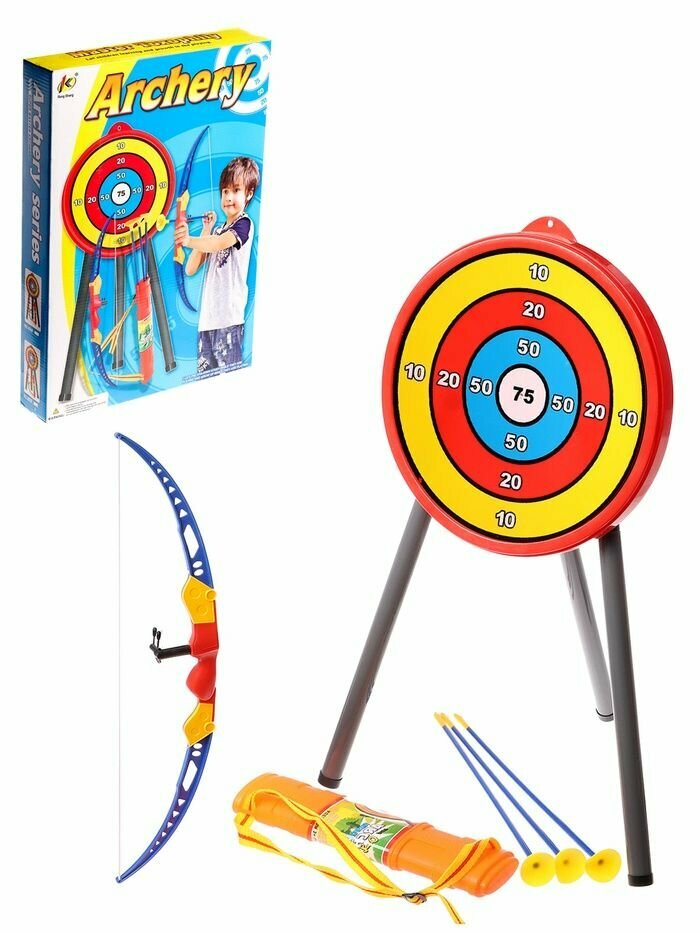 Лук Спортивный , с мишенью и колчаном, стреляет присосками