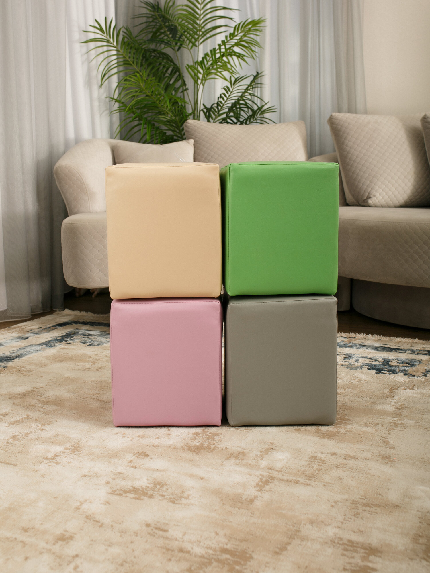 Пуфик детский "Драголит" Набор из 4 штук, искусственная кожа