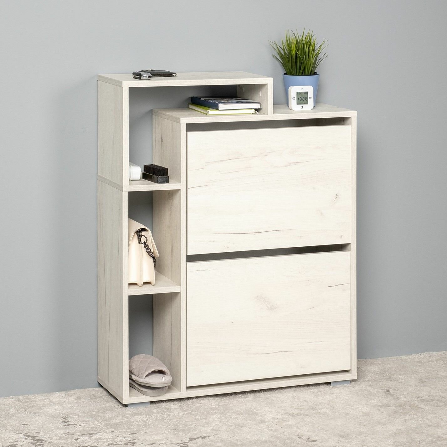 Тумба для обуви Лайт 16.153 цвет Дуб Белый CRAFT