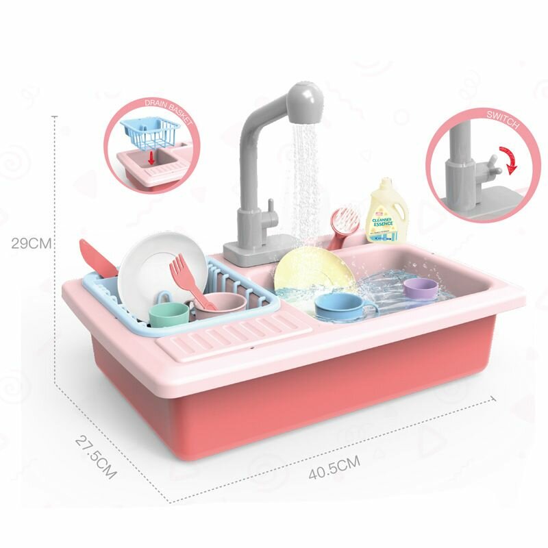 Игрушки для кухонной мойки, взаимодействие детей с посудомоечной машиной, автоматическая система циркуляции воды, ролевые игрушки для дома, подходящие для мальчиков и девочек