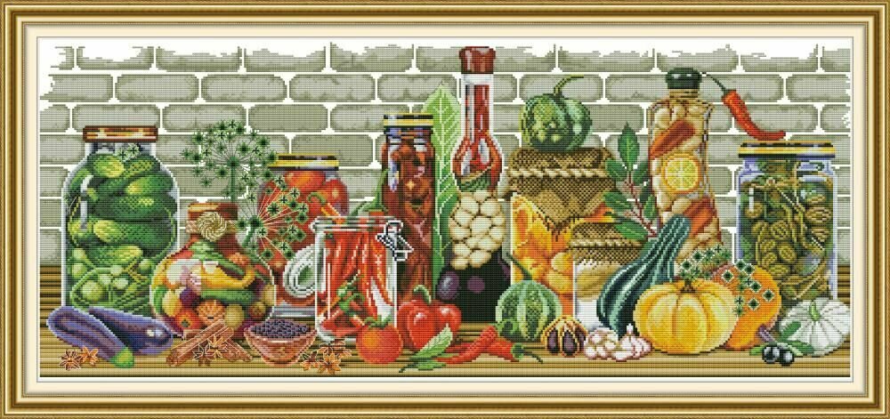 NKFвышивка крестом наборы, Схема на 14CT "различные овощи",76*36CM=v=