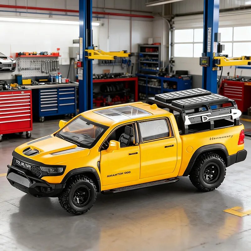 Миниатюрная модель автомобиля из литого металла Додж Мамот 1000 TRX модель автомобиля Игрушки 1:32 Dodge Mammoth 1000 TRX, Свет и звук