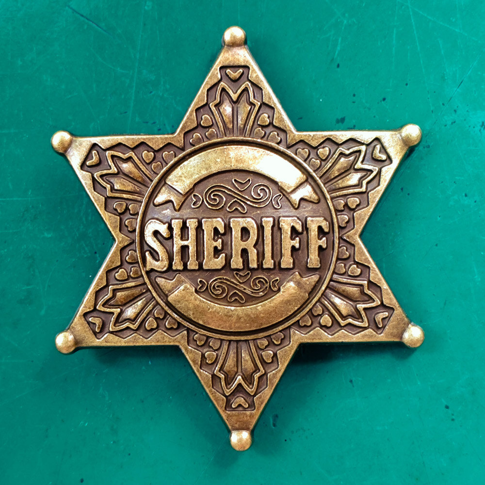 Пряжка для ремня металлическая 40мм с шестиконечная звезда шерифа бляха на ремень армейская