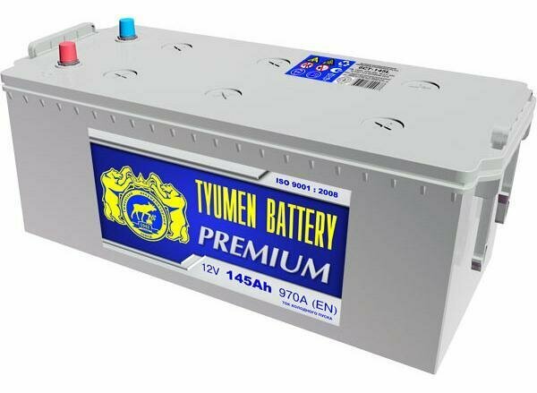 Аккумулятор Тюмень PREMIUM 145 A. ч. Прямая полярность.