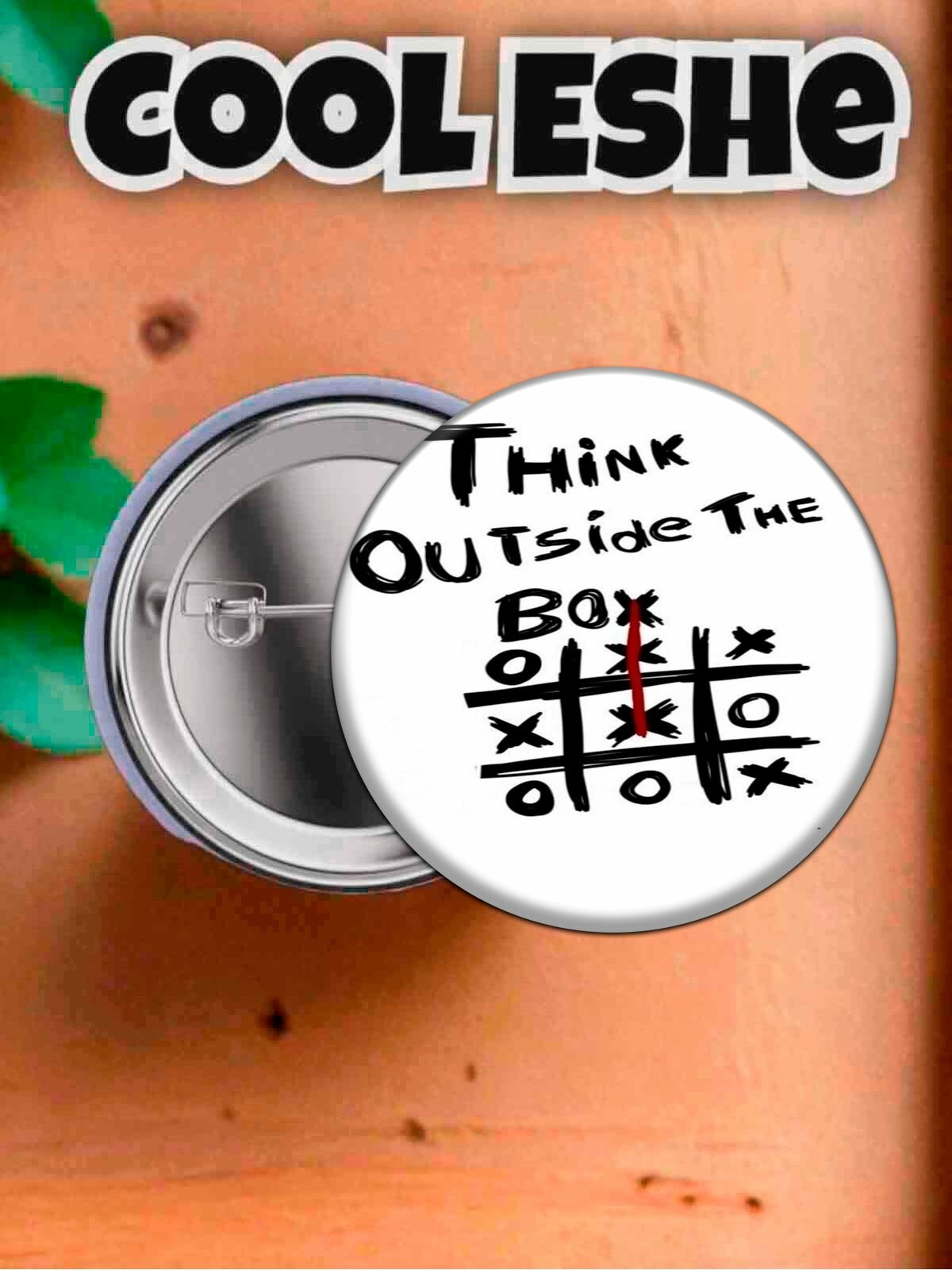 Значок "think outside the box" из коллекции "Надписи" 44 мм