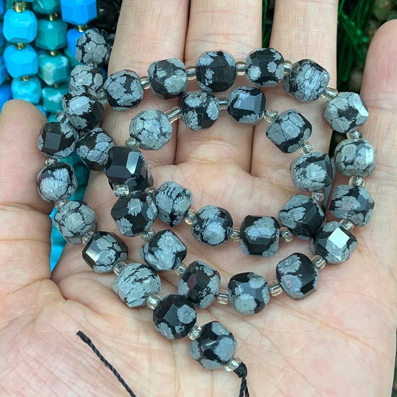 Бусины Furiosa Унакит Зеленый Глаз 15 дюймов Snownflake Jasper