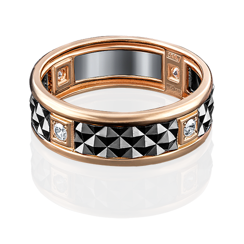 Кольцо, золото, 585 проба, фианит