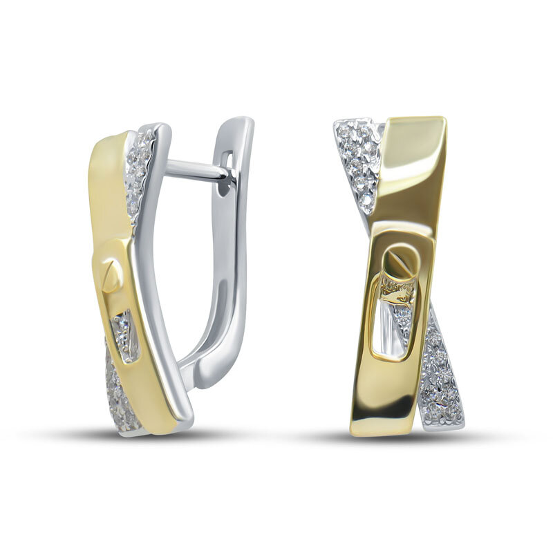 Серьги, серебро, 925 проба, фианит