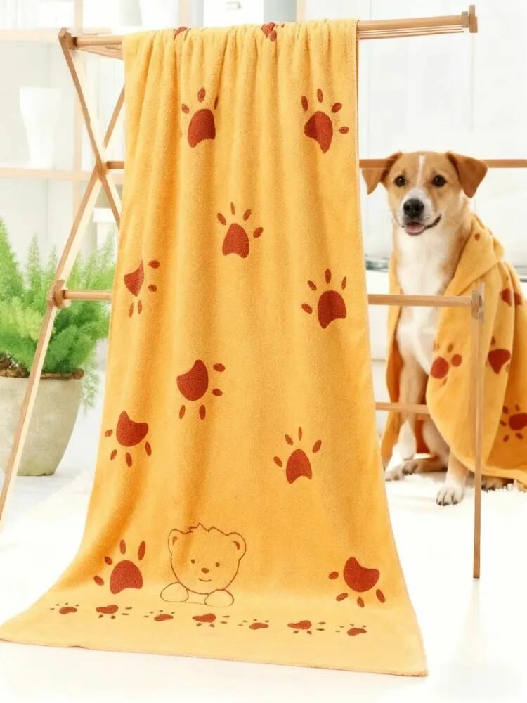 Полотенце для собак Биолапа 70 х 140cm большое супервпитывающее из микрофибры, для крупных и других пород