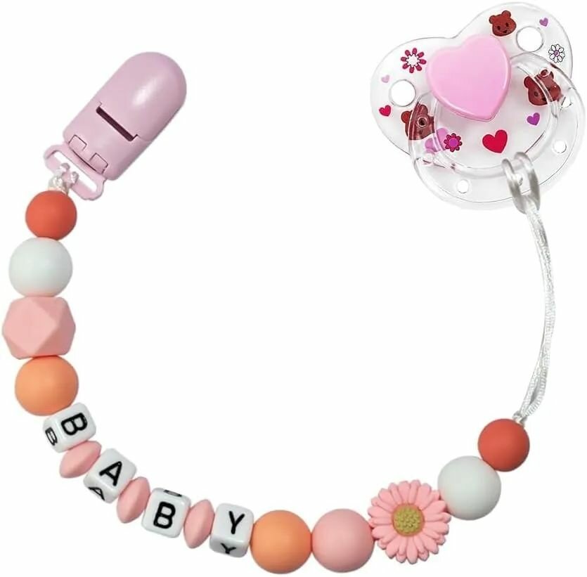 Розовый стиль Reborn Baby Doll зажим для соски-пустышки с магнитной соской